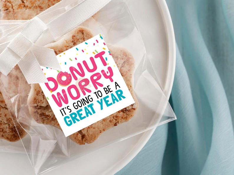 Back to School Tags, Printable Donut Worry Tags, Donut Gift Tag, First ...