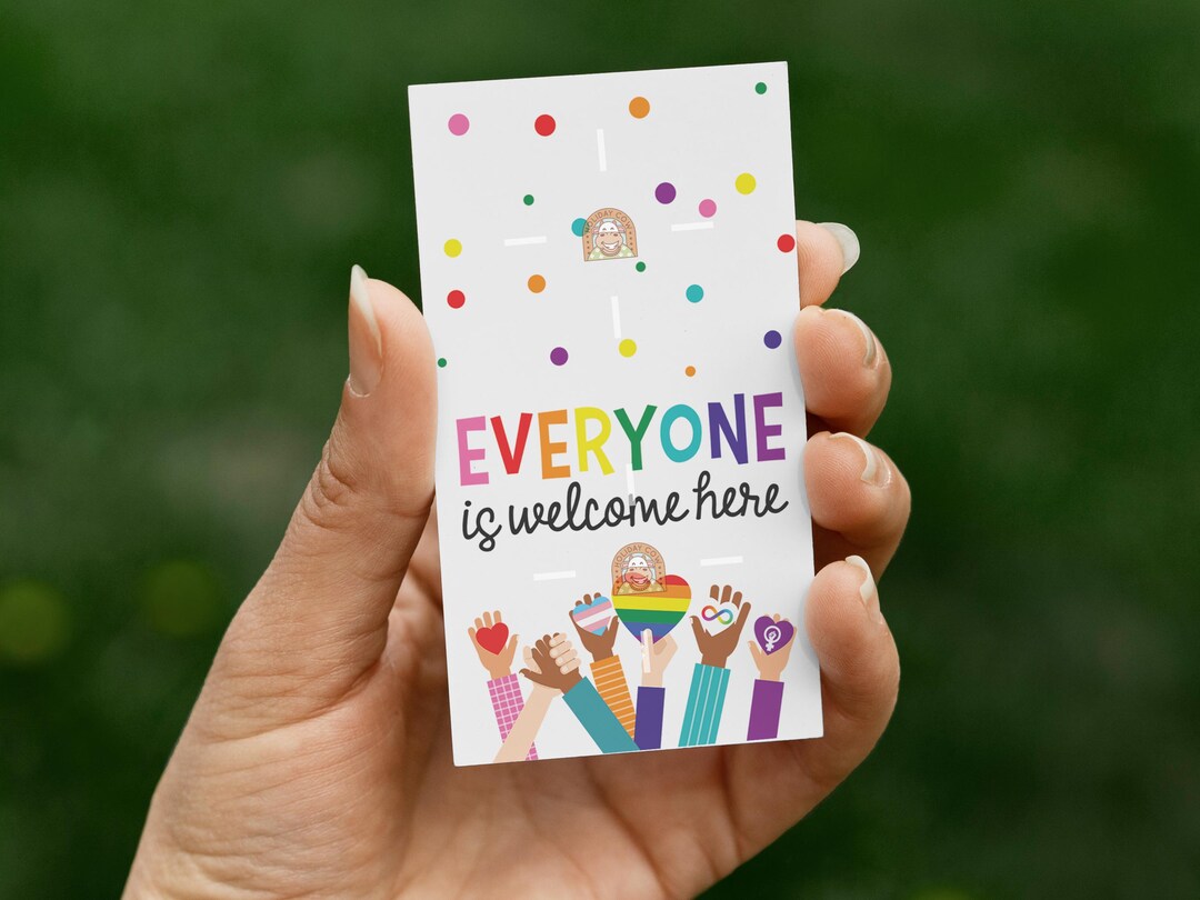Everyone is Welcome Here Tag, Printable Inclusive Gift Tag, Pride Month ...