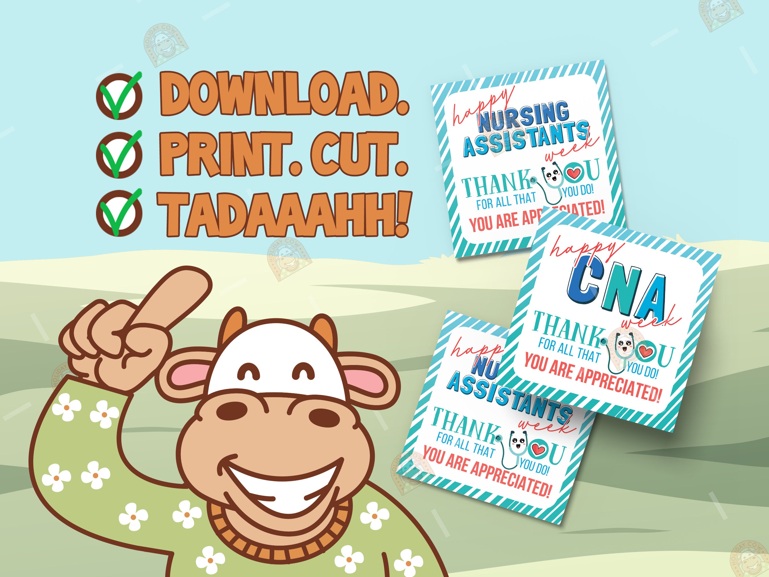 CNA Week Tags Printable, Certified Nursing Assistant Week Tag, Cna ...