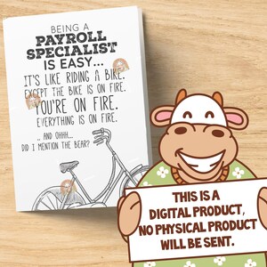 Payroll Specialist Card Printable, National Payroll Week Gift, Payroll ...