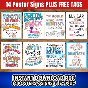 Printable Dental Signs, Dental Assistant Week Poster, Dentist's Day ...