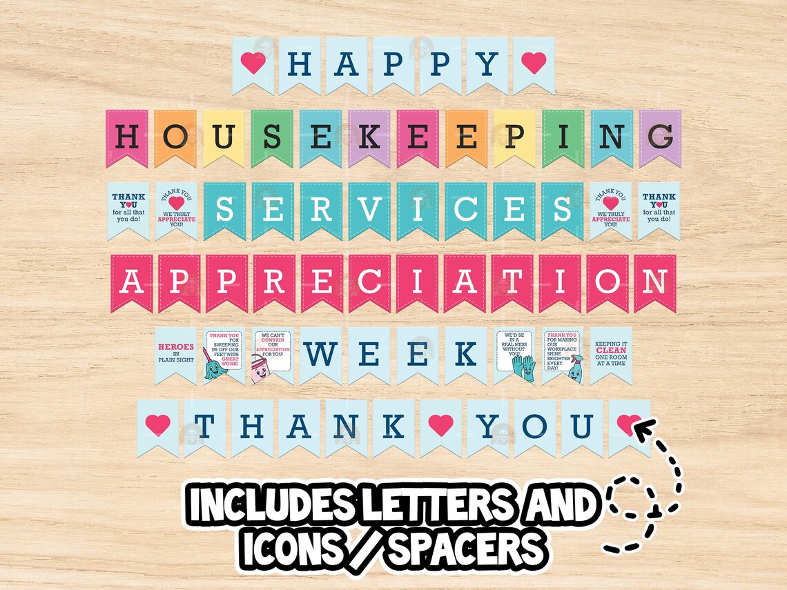 Housekeeping Week Banner Printable, Housekeeping Services Week Banner ...
