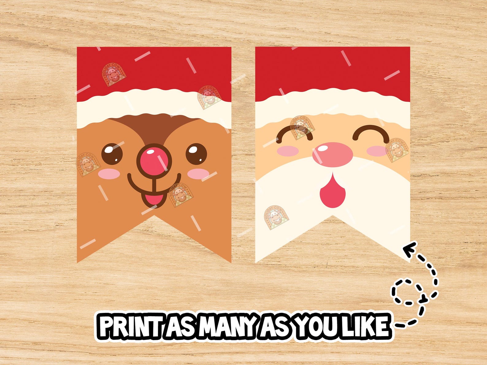 Happy Holidays Banner Printable, Happy Holidays Bunting for Christmas ...