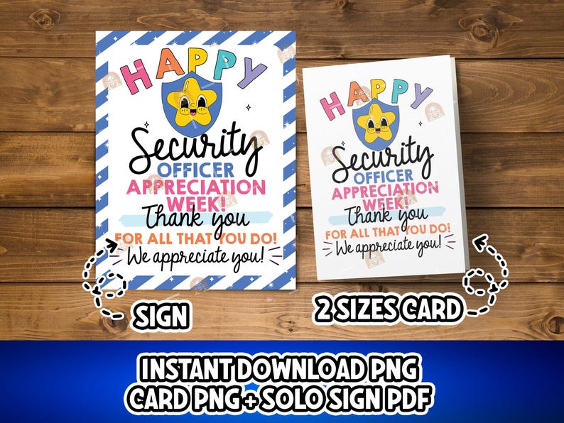 Security Officers Week Card Printable, Security Officers Appreciation ...