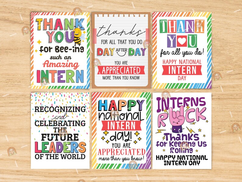 Intern Signs Bundle, Printable Happy Intern Day Poster, Intern Thank ...