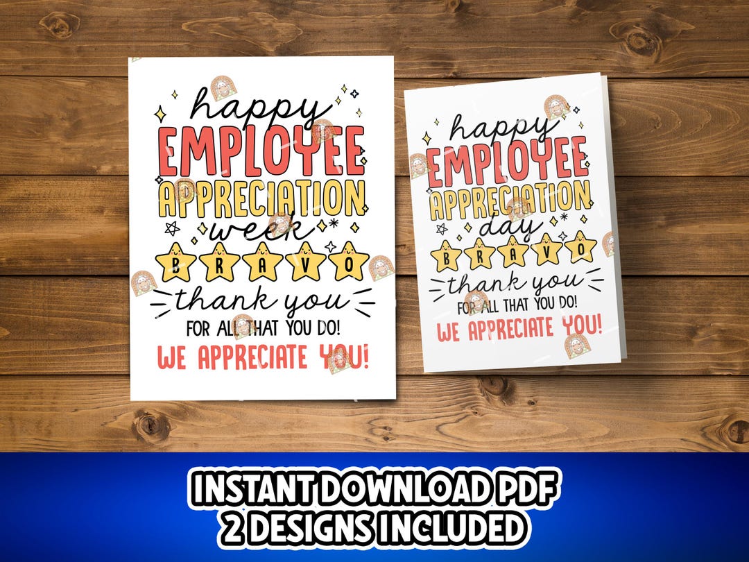Employee Appreciation Day Gift, Printable Employee Recognition Sign ...