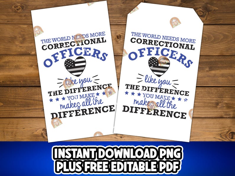 Correctional Officer Gift Tag Printable, Correctional Officer Week Tag ...