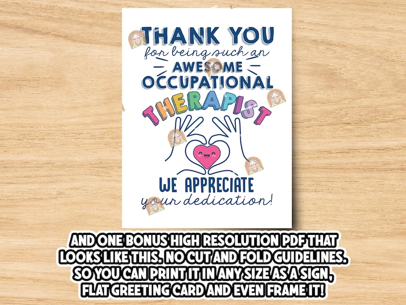 Printable Occupational Therapist Gift, OT Card, Occupational Therapy ...