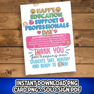 Printable ESP Day Card, Education Support Professionals Day Sign ...