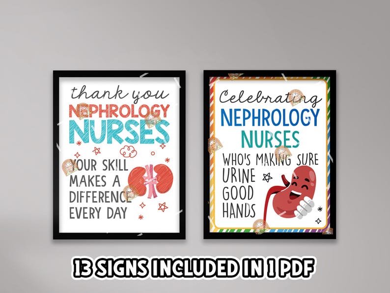 Nephrology Nurses Week Signs Printable Bundle, Nephrology Nurse ...