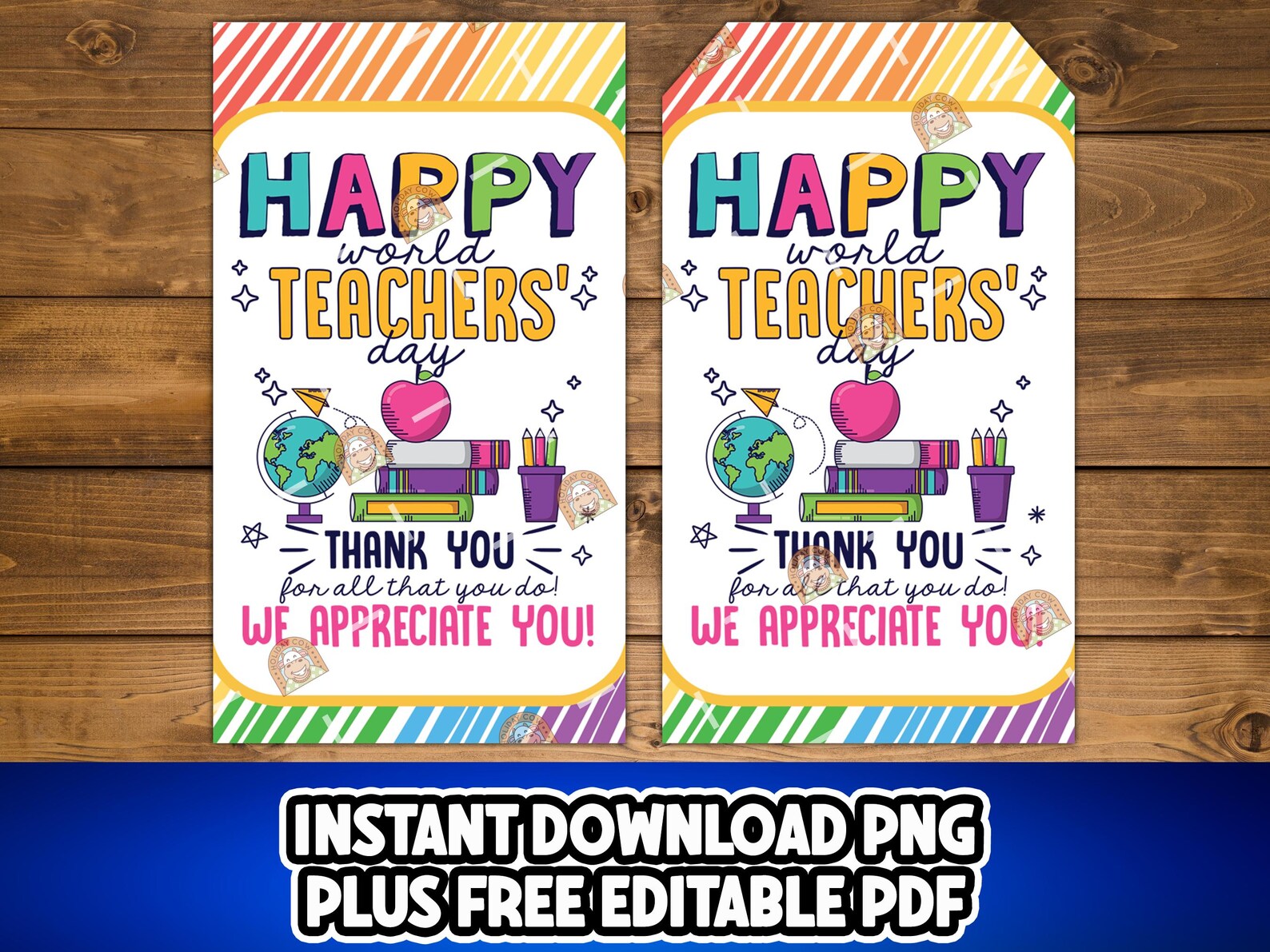 World Teachers Day Gift Tag Printable, World Teacher Day Tag, Happy ...