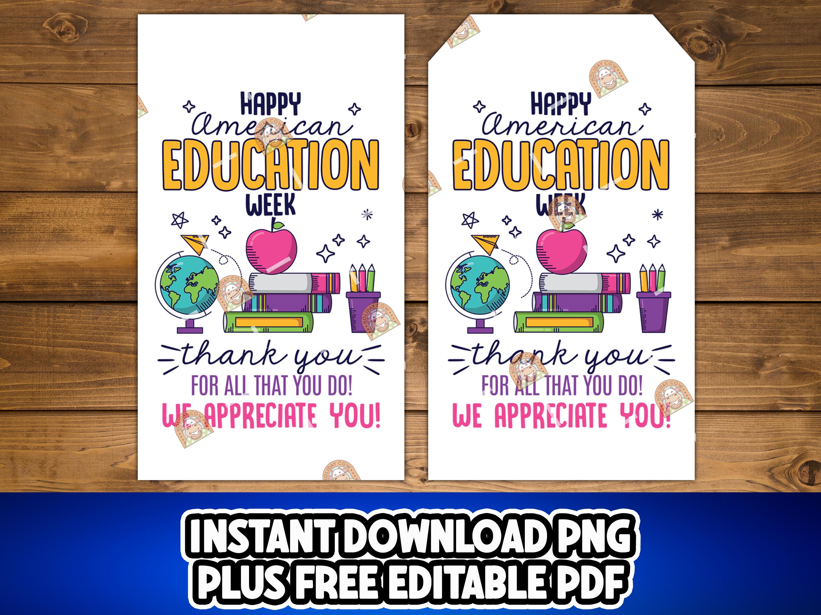 American Education Week Tags, Thank You Teacher Tag, Educator Tag ...