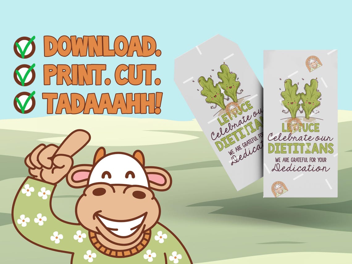 Printable Registered Dietitian Day Gift Tag, Funny Dietitian Gift Tag ...