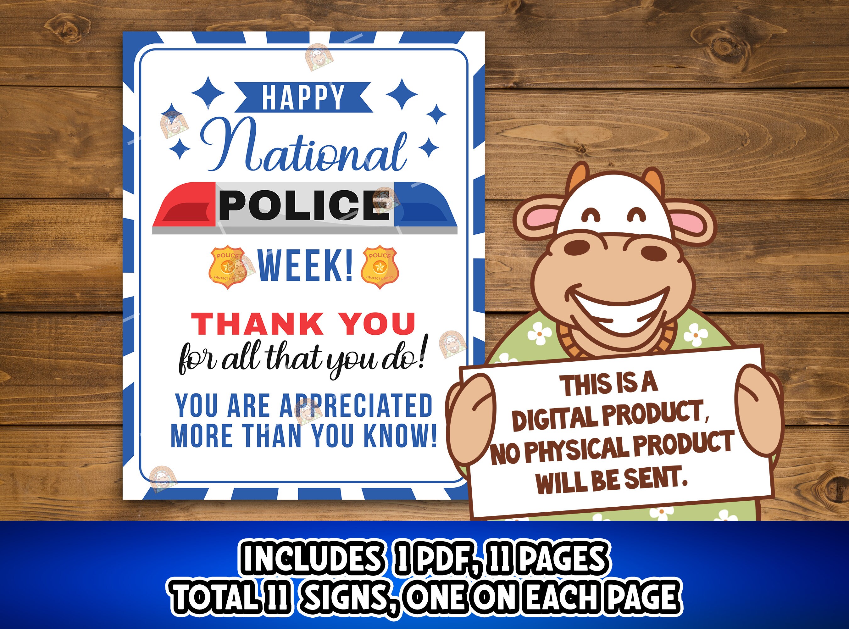 Police Week Sign Printable Bundle, National Police Officers Week ...