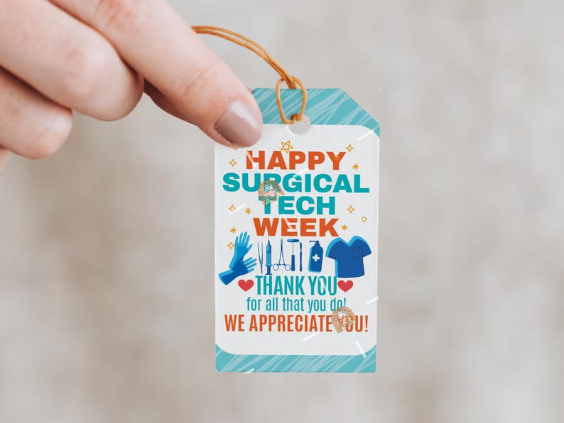 Surgical Tech Week Gift Tags Printable, Surgical Tech Appreciation Gift ...