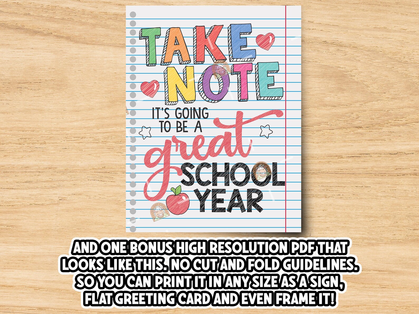 Back to School Card Printable, Take Note Its Going to Be Great School ...