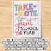 Back to School Card Printable, Take Note Its Going to Be Great School ...