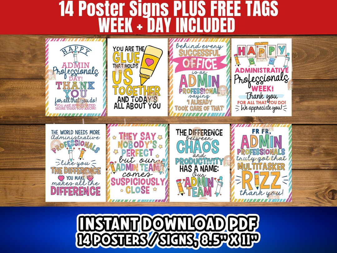 Administrative Professionals Day Signs Printable, Administrative ...
