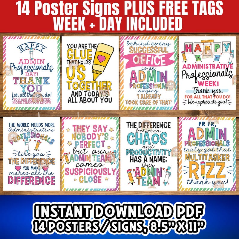 Happy Administrative Professional Day Banner Printable - Etsy