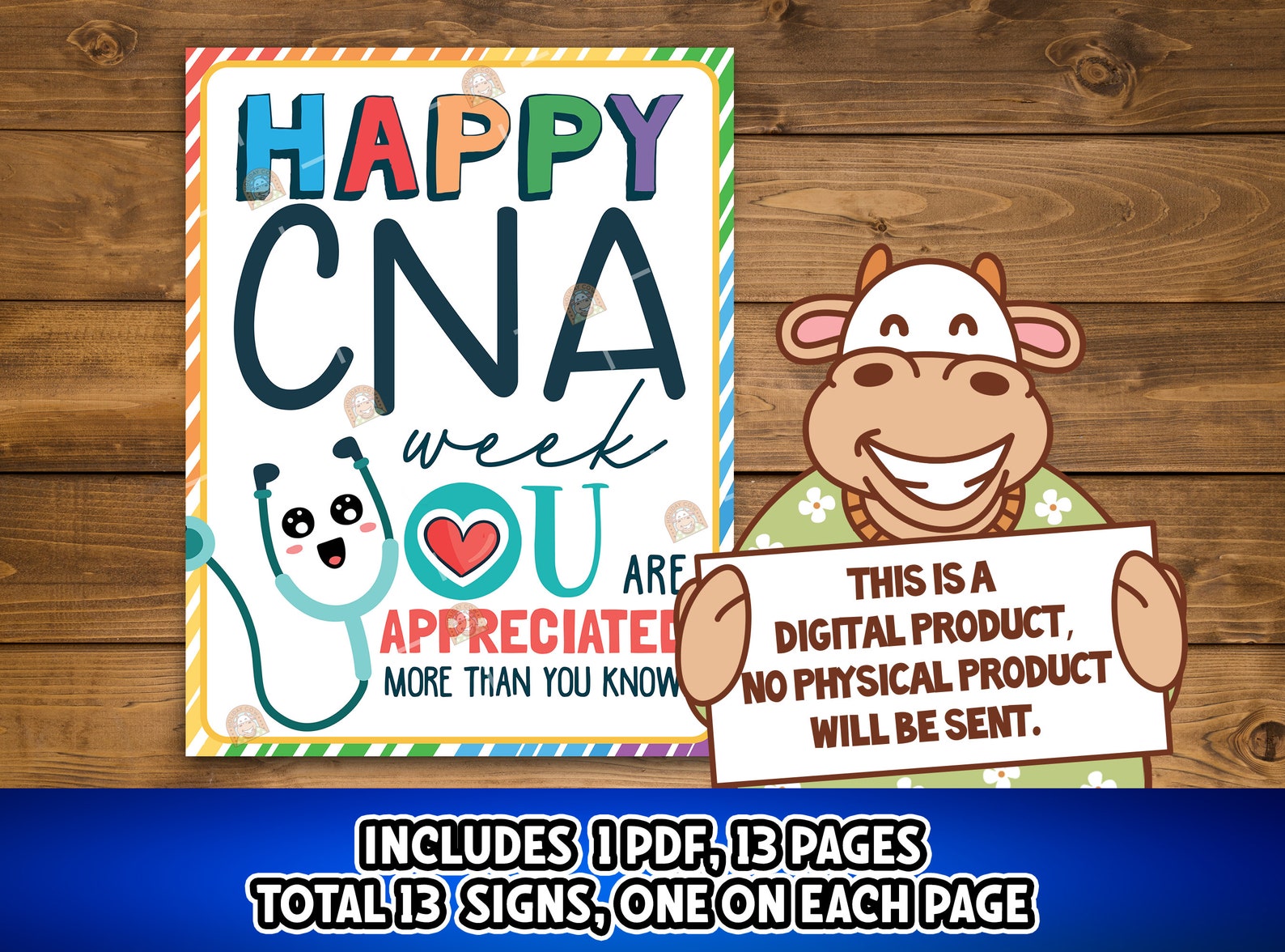CNA Week Signs Printable Bundle, Certified Nursing Assistant Gifts, CNA ...