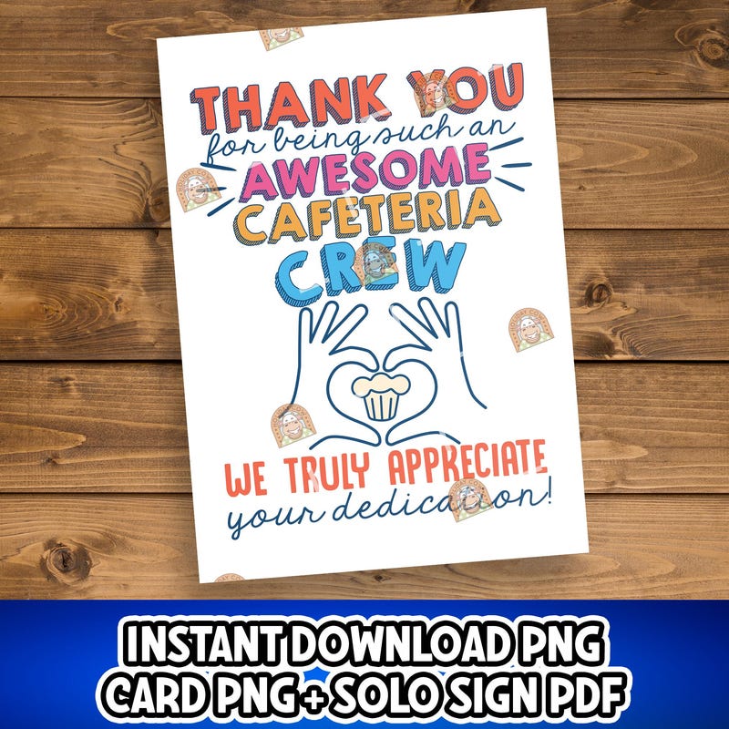 Thank You for Cafeteria Staff - Etsy