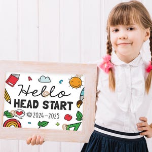 First Day of Head Start Sign, First Day of School Sign Printable, Back ...