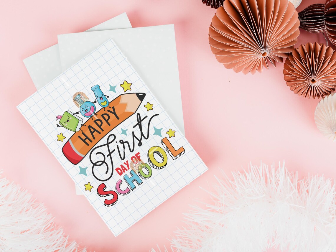 Personalized First Day of School Card Printable, Welcome Back to School ...