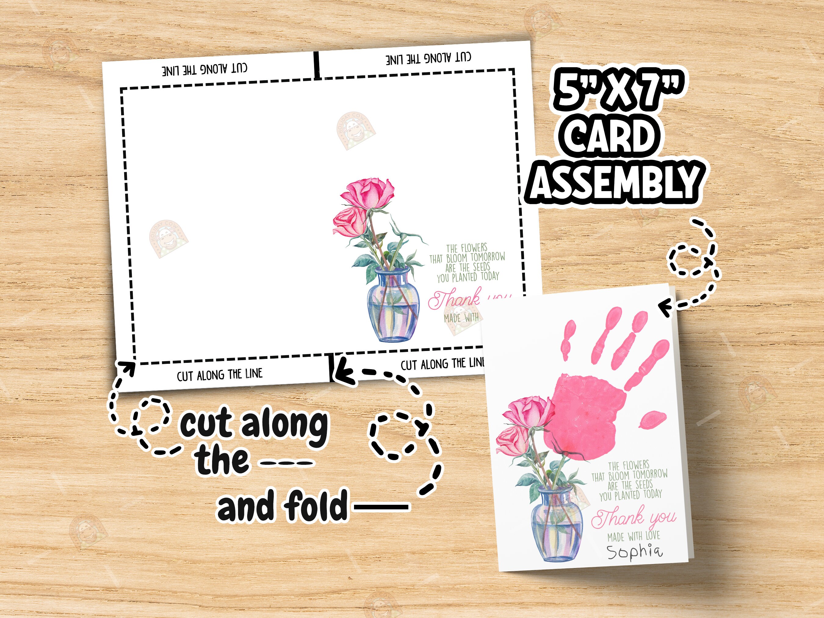 Teacher Appreciation Gift Kids Handprint Art, Printable DIY Gift From ...