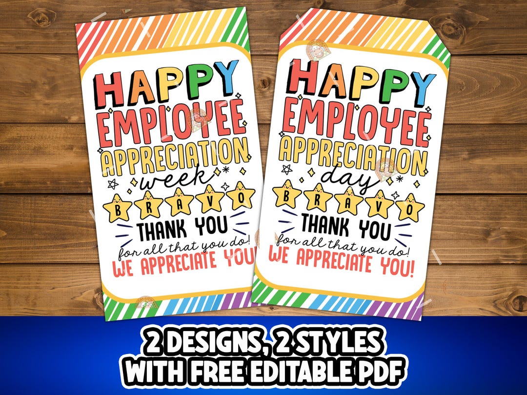 Employee Appreciation Week Tag Printable, Employee Appreciation Day Tag ...