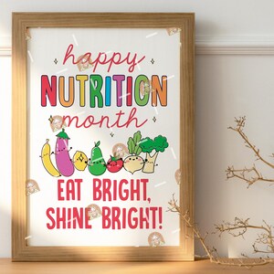 Nutrition Month Sign Printable, School Nutrition Month Décor, Nutrition ...