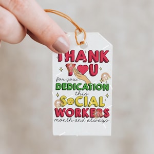 Printable Social Work Month Gift Tag, Thank a Social Worker Gift Tag ...