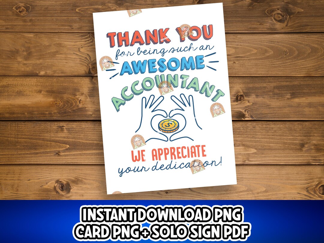 Accountant Card Printable, Accountant Gift, Accounting Day Card ...
