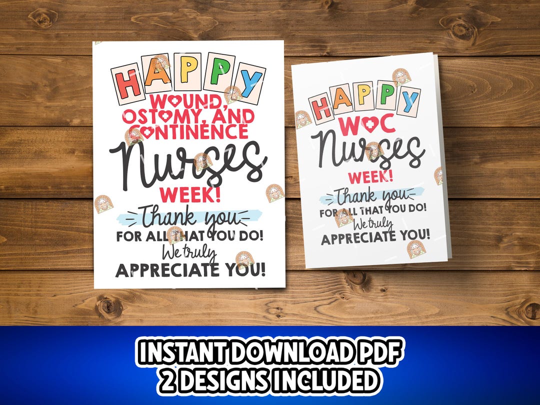 WOC Nurse Week Gift, WOC Nurse Appreciation Card Printable, Wound ...