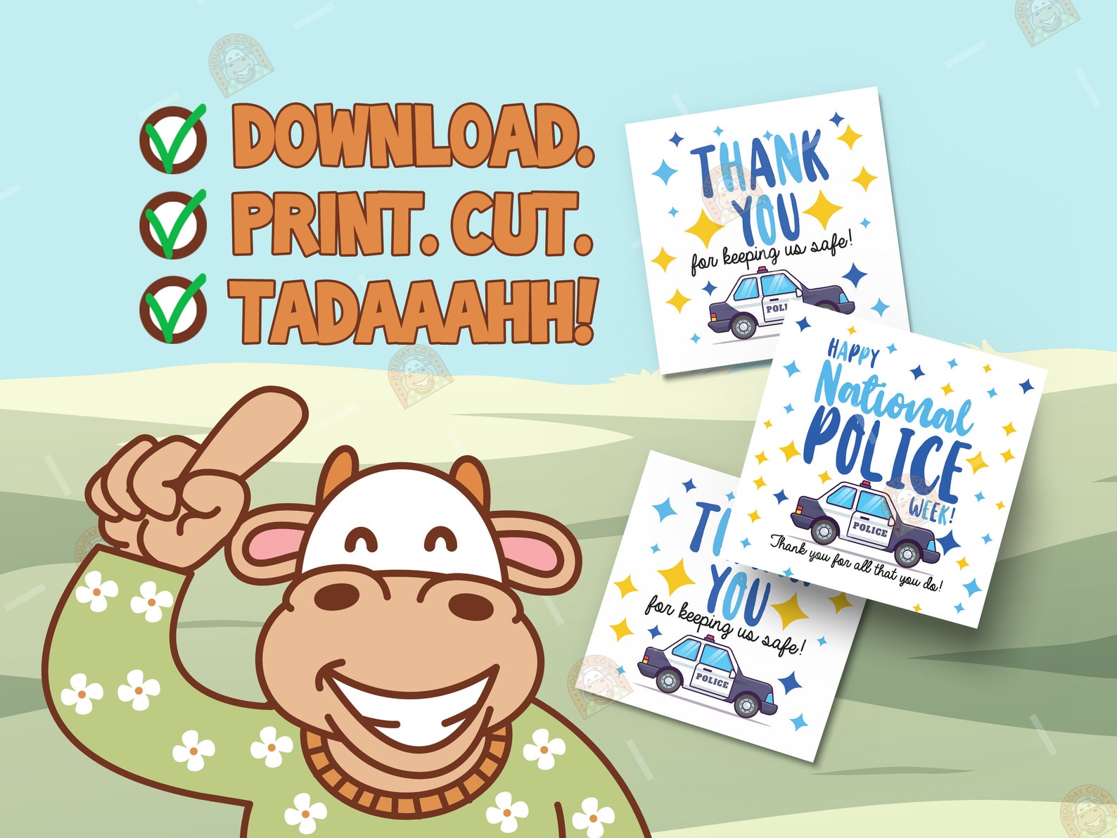 Police Week Tags Printable, National Police Officers Week Gift Tag ...