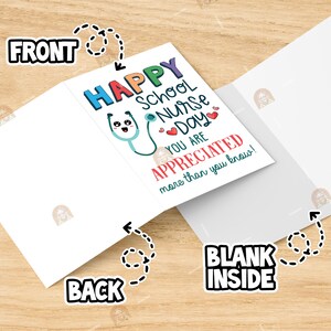 Happy School Nurse Day Card, Printable School Nurse Card, Nurse ...
