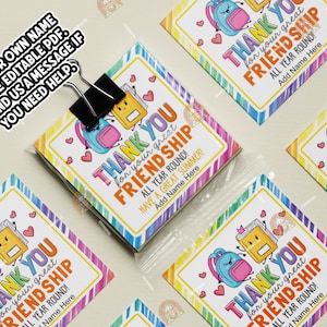 End of Year Classmate Gift Tag Printable, End of School Year Tag for ...