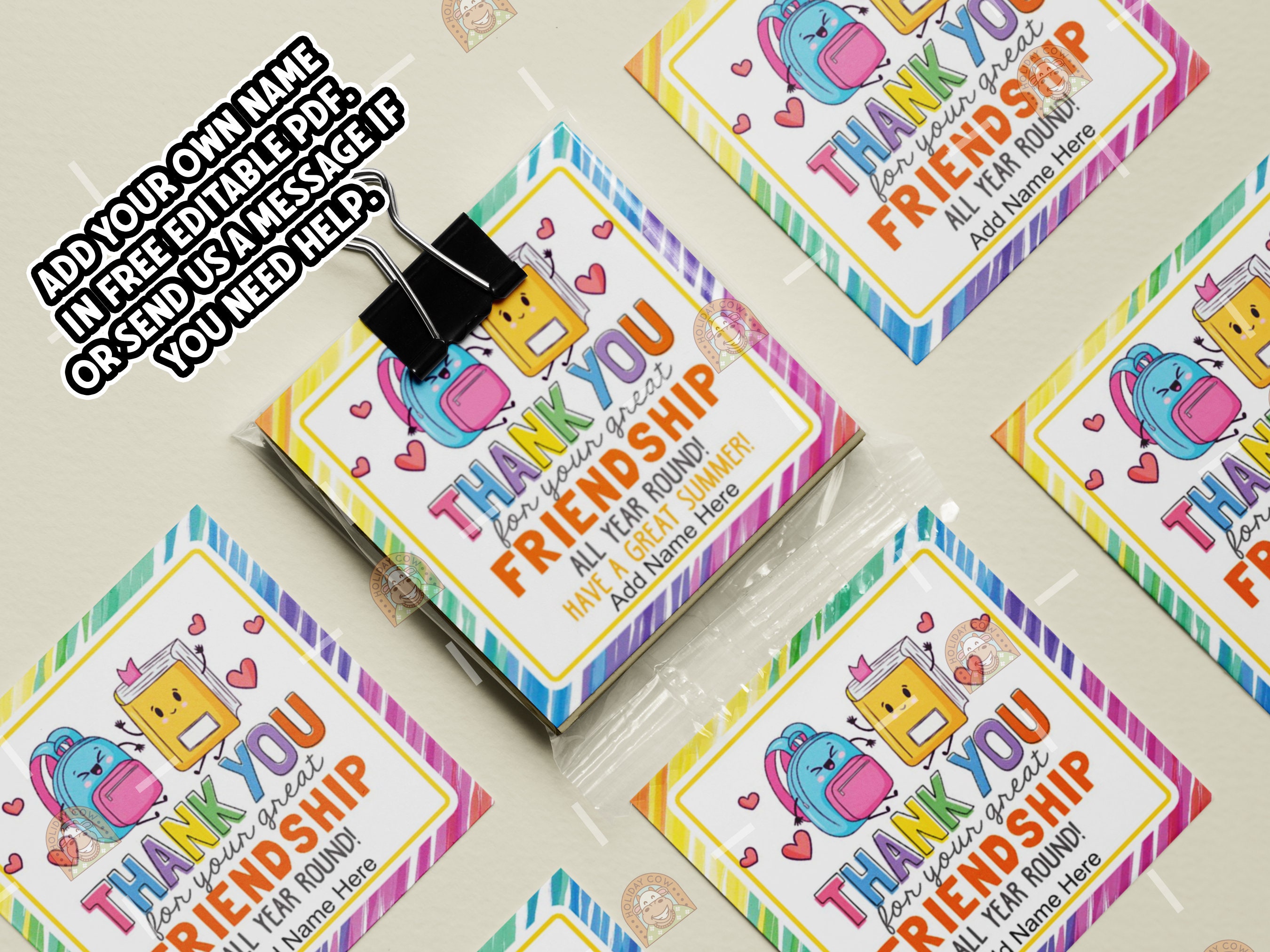 End of Year Classmate Gift Tag Printable, End of School Year Tag for ...