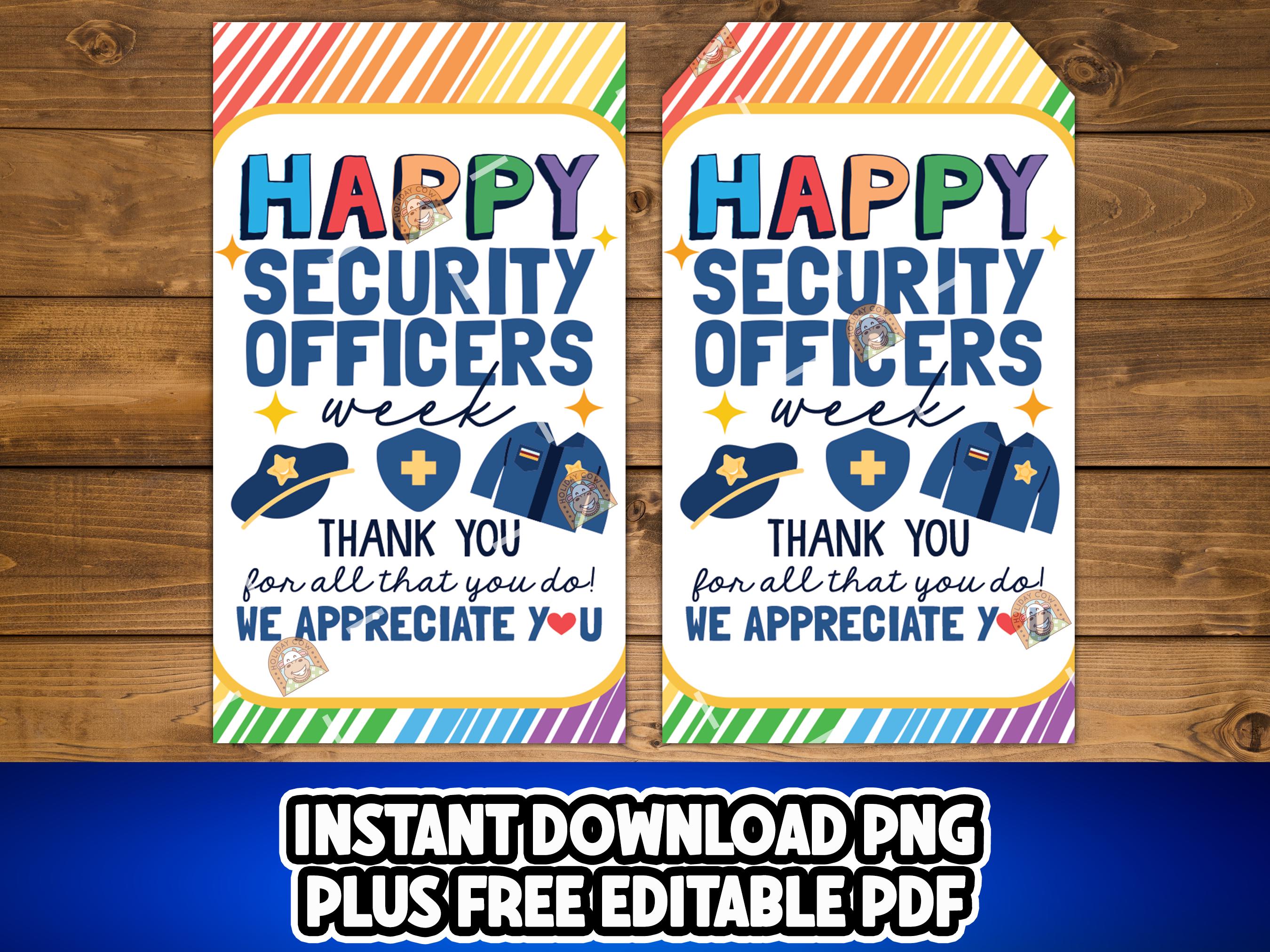 Security Officers Week Tags Printable, Security Officers Appreciation ...
