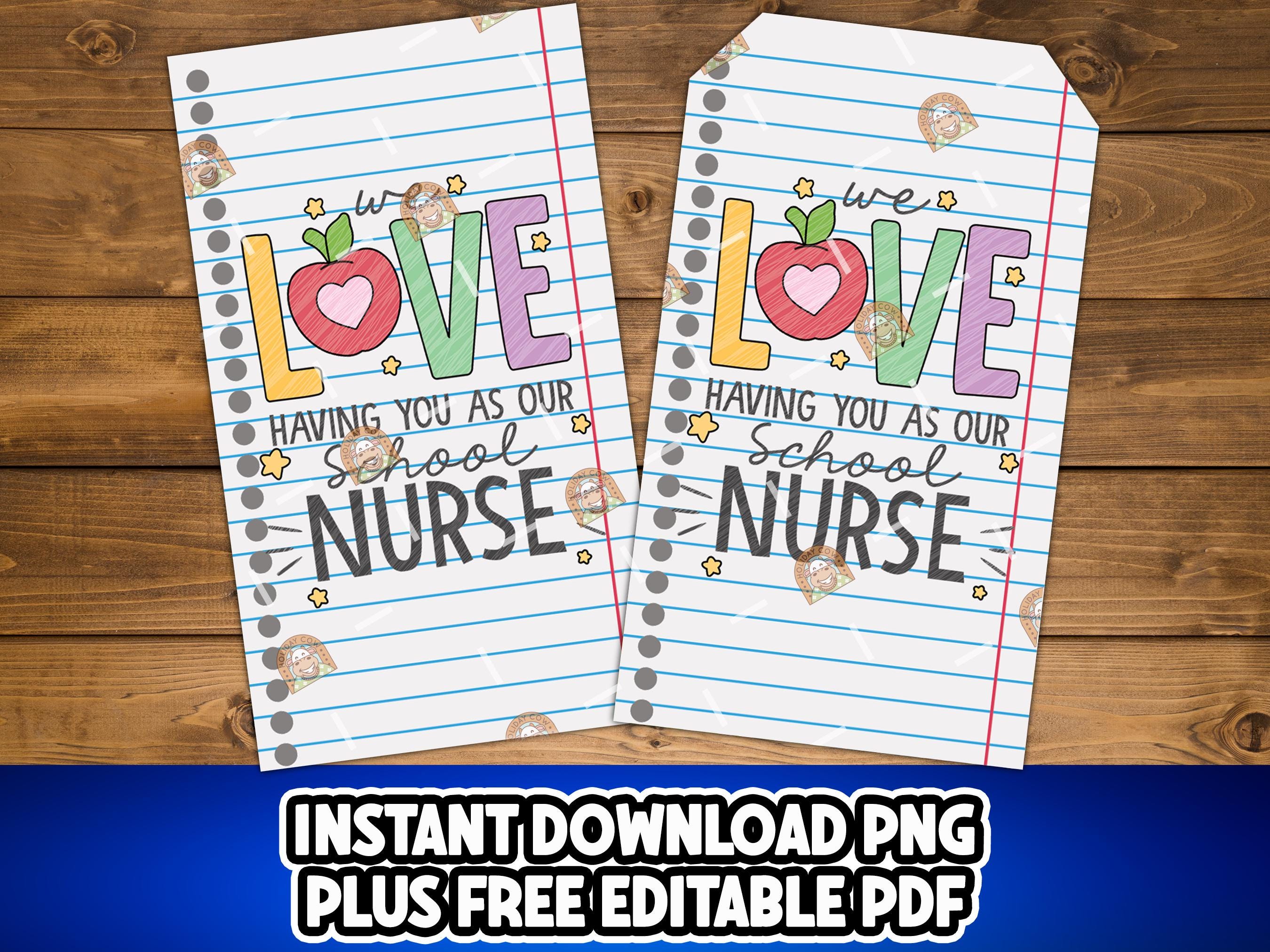 School Nurse Gift Tag, Printable Nurse Tag, School Nurse Day Tag ...