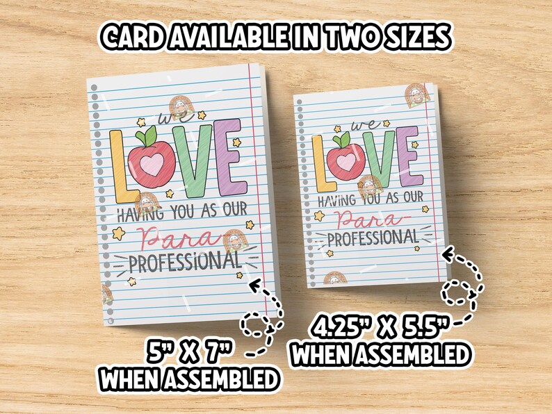 Paraprofessional Gift, School Paraprofessional Card Printable, Para ...