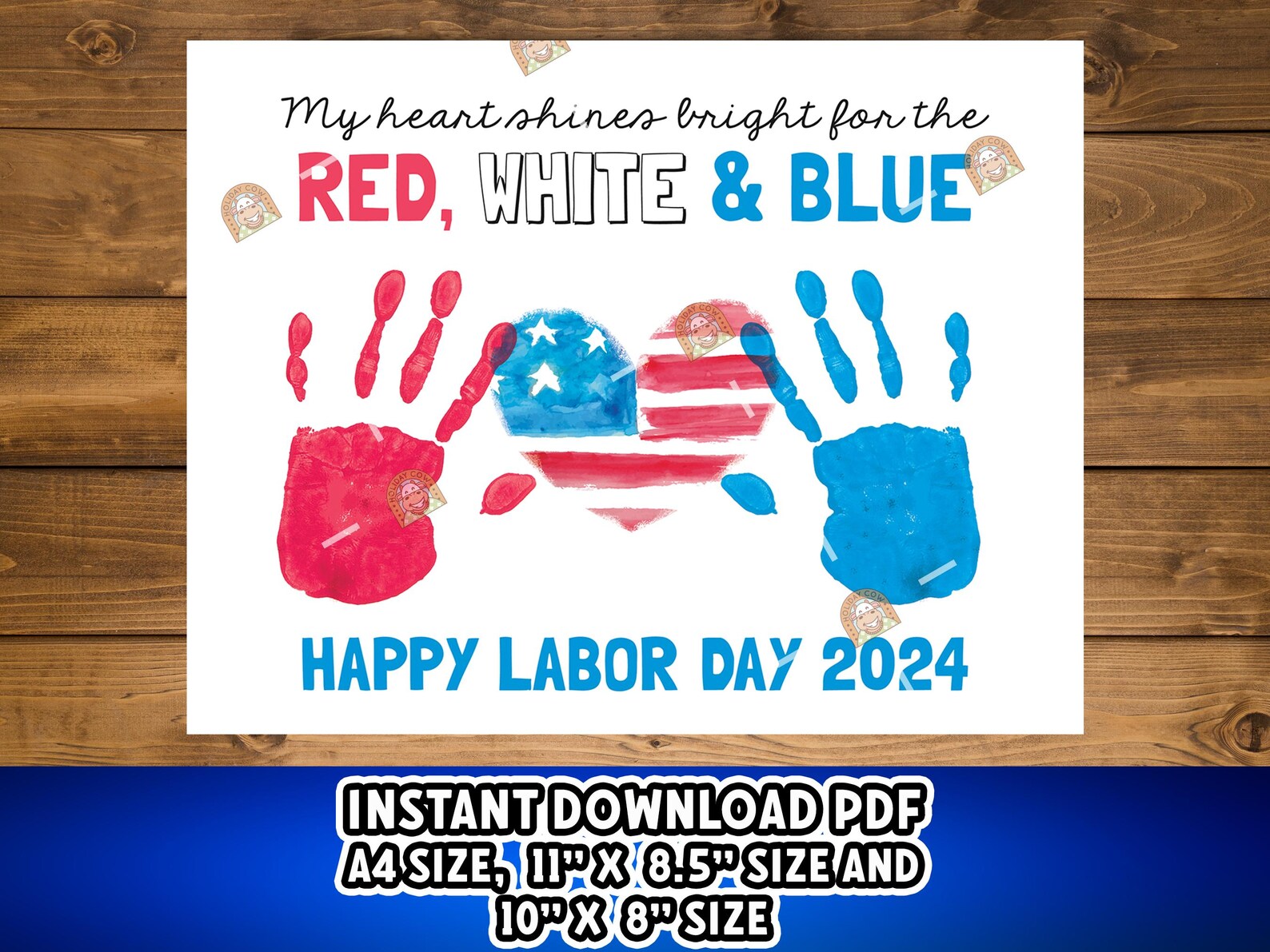 Labor Day Handprint Craft, Printable USA Labor Day Handprint Art Craft ...