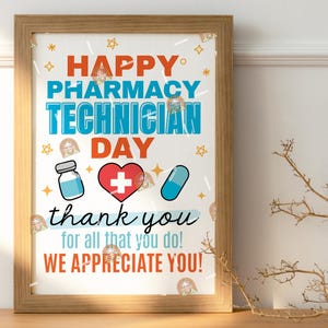 Pharmacy Tech Day Card Printable, Pharmacy Technician Day Gift ...