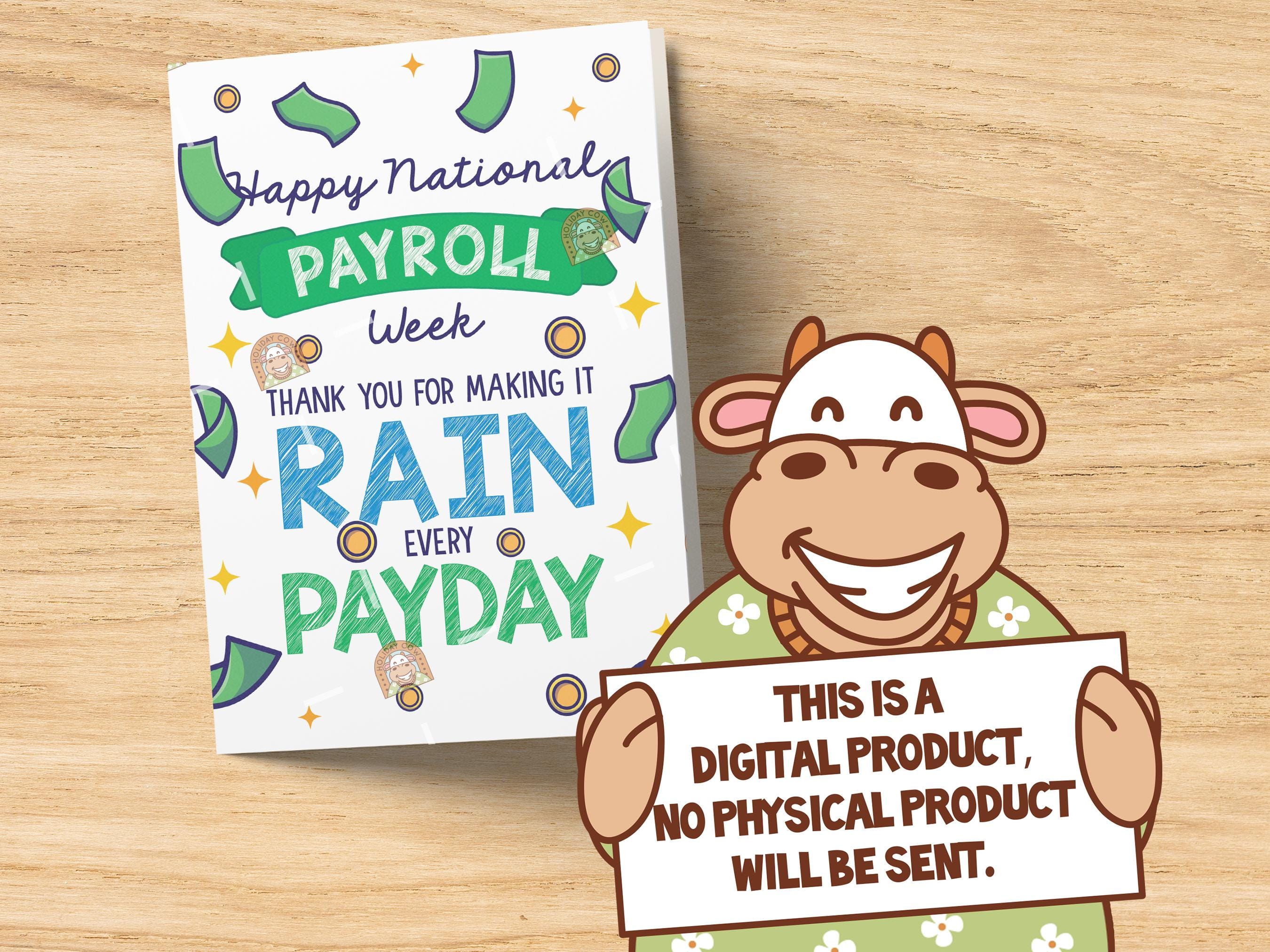 National Payroll Week Card Printable, Payroll Week Sign, Payroll ...