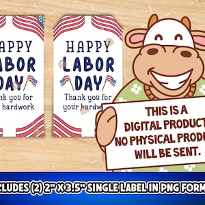 Labor Day Tags, Happy Labor Day Printable Tags, Labor Day Gift Tags ...