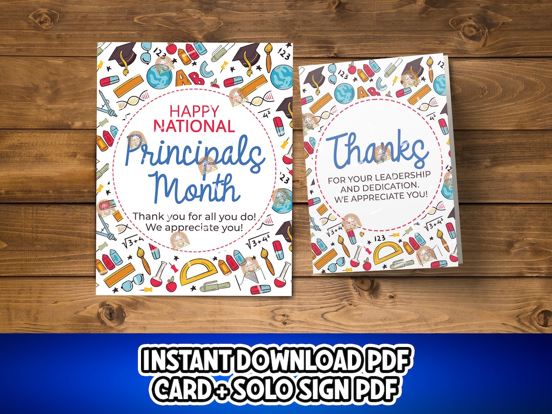 National Principals Month Card Printable, Principal Appreciation Month ...
