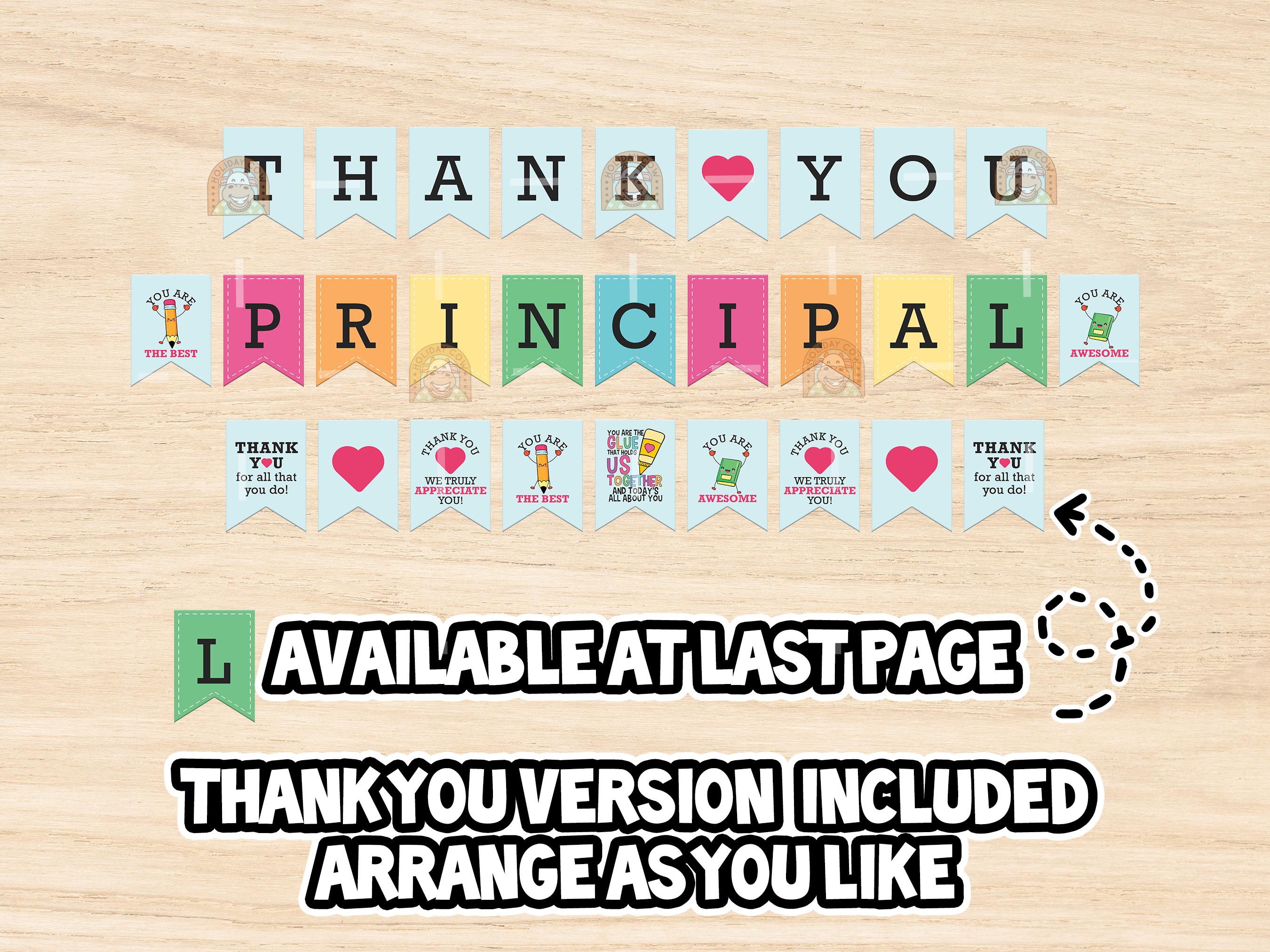 Principal's Day Banner Printable, Principal Appreciation, School ...