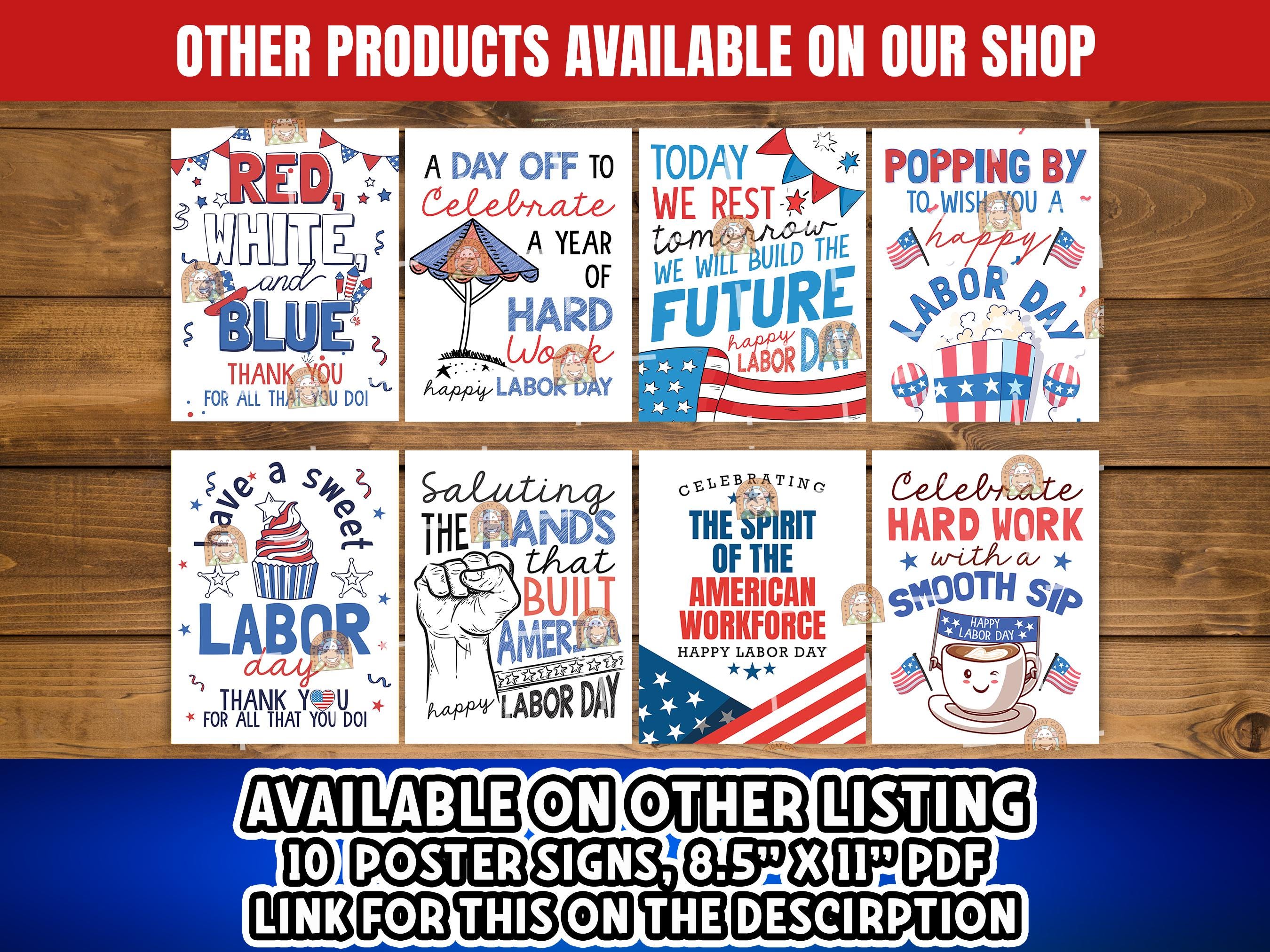 Labor Day Tag, Happy Labor Day Printable Tags, Labor Day Gift Tags ...