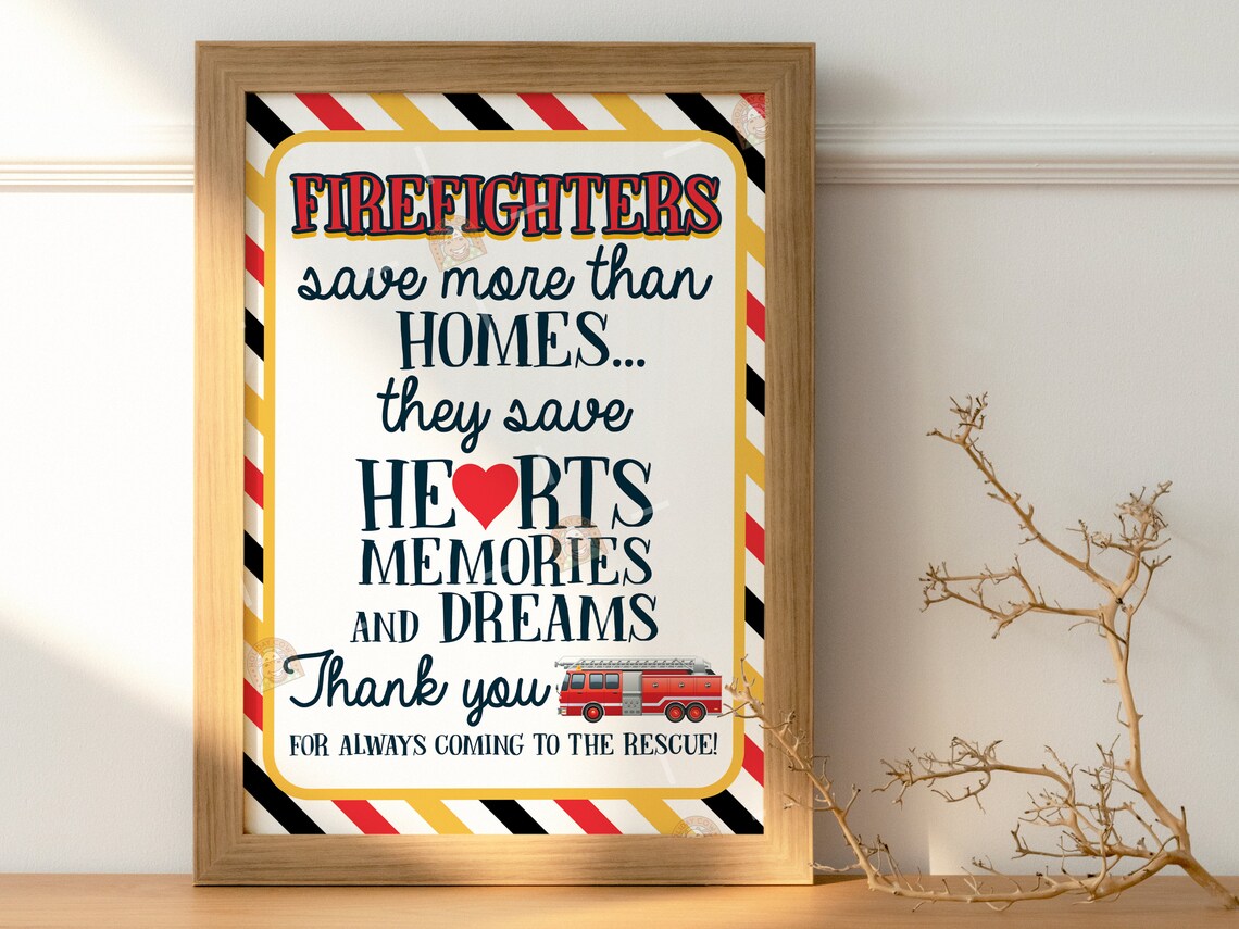 Firefighters Card, Firefighter Gift Printable, International ...