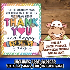 Principal's Day Signs Printable, Principal Appreciation, School ...