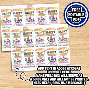 World Teachers Day Gift Tag Printable, World Teacher Day Tag, Happy ...